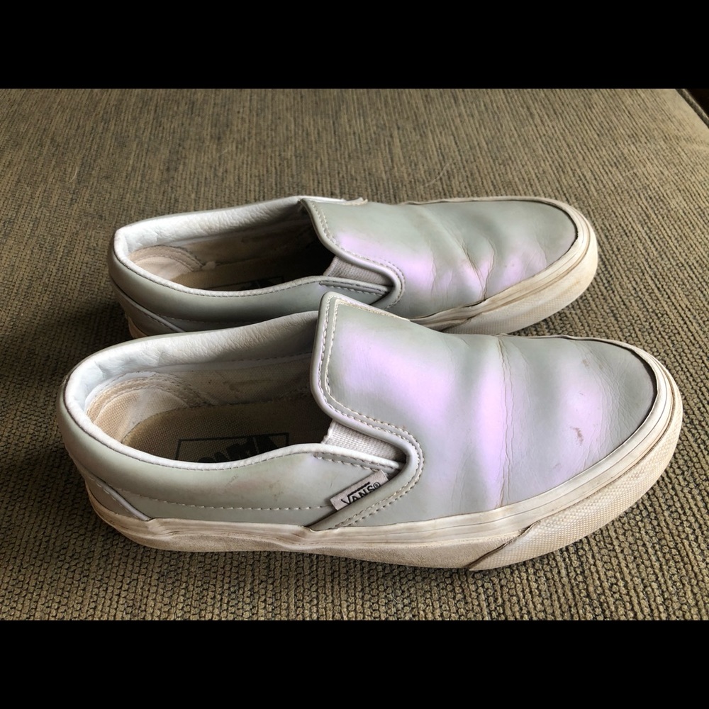 Rare Iridescent Opal Vans Slip On Sneakers Shoes - Gem